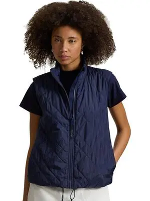 Ralph Lauren Hybrid Quilted-panel Sleeveless Zip Vest - Refined Navy