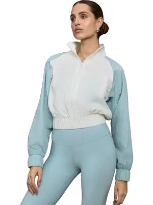 Carbon38 Colorblock Windbreaker - Cloud Dancer/sky Blue