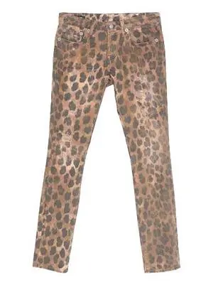 R13 Leopard-print Jeans - Beige