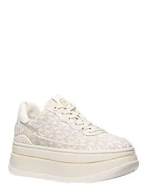 Michael Kors Hayes Signature Logo Platform Sneakers - Natural