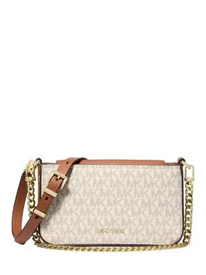 Michael Kors Bryant Signature Logo Convertible Pochette - Natural