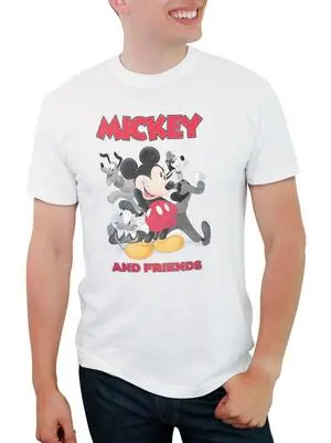 MICKEY & FRIENDS Distressed Friends Poster Graphic T-shirt - White
