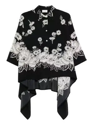 P.a.r.o.s.h Steven Floral Print Shirt - Black