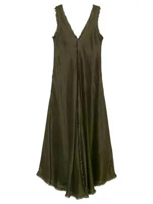 P.a.r.o.s.h Linen Maxi Dress - Green
