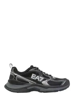 Emporio Armani Panelled Sneakers - Black
