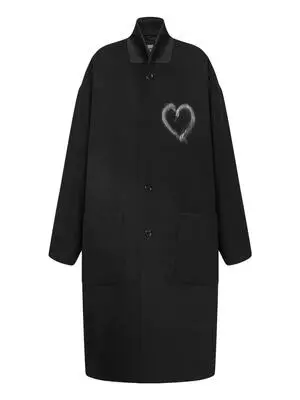 Moschino Contrasting Collar Coat - Black