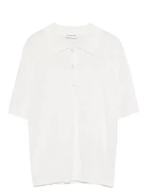 P.a.r.o.s.h Fine-knit Polo Shirt - White