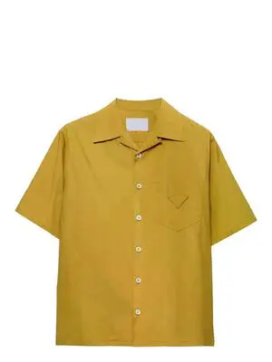 Prada Logo-patch Bowling Shirt - Yellow