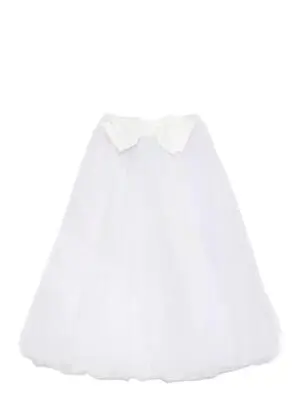 PARLOR Bow-detailed Maxi Skirt - White