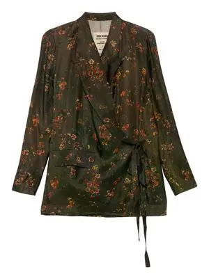 UMA WANG Khloe Floral Blazer - Brown