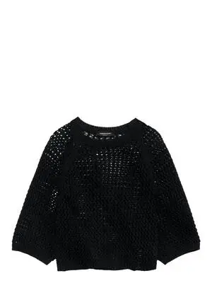 Fabiana Filippi Open-knit T-shirt - Black