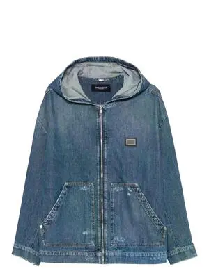 Dolce & Gabbana Hooded Denim Jacket - Blue