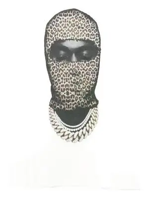 IH NOM UH NIT Leopard-mask T-shirt - White