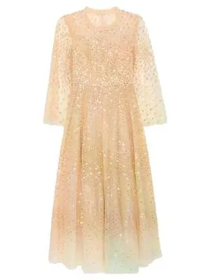 NEEDLE & THREAD Sequin Embellished Dress - Neutrals