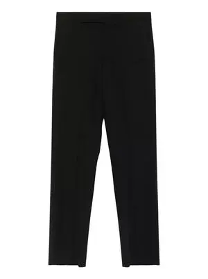 LARDINI Wool Straight-leg Trousers - Black