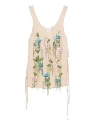 Blumarine Bead-tassel Top - Neutrals