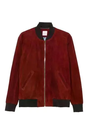 Paul Smith Suede Bomber Jacket - Red