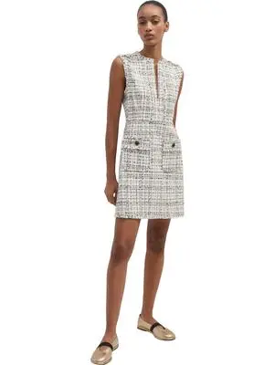 ME+EM Tweed Layered Mini Dress - Ivory