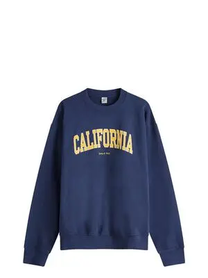 SPORTY & RICH California Crewneck - Navy Gold/white