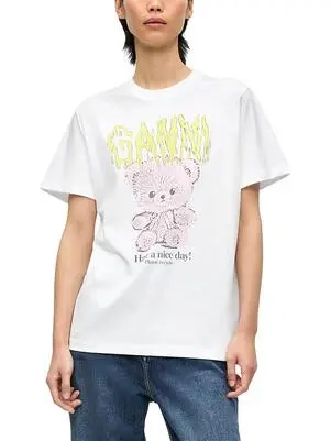 GANNI Logo Tee - Bright White