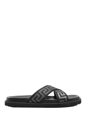 Versace Greca Slides - Black