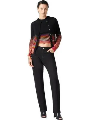 Missoni Crewneck Cardigan In Dégradé Slub Cashmere - Multicoloured