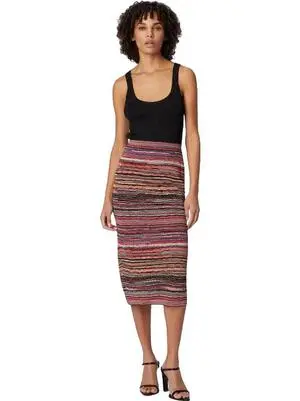 MISSONI Midi Skirt In Embossed Viscose Lamé With Wave Pattern