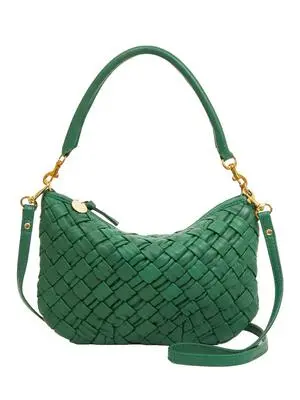 Clare V. Clare V. Petit Moyen Woven Leather Messenger Bag Fern