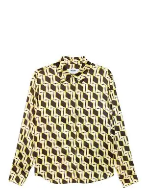 MSGM Geometric-print Shirt - Neutrals