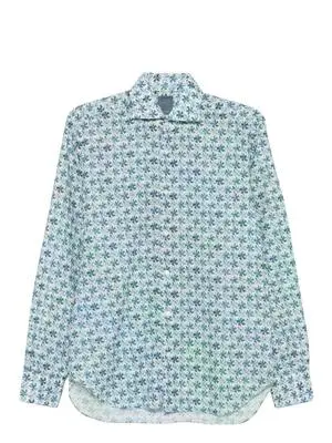 BARBA NAPOLI Floral-print Shirt - Blue