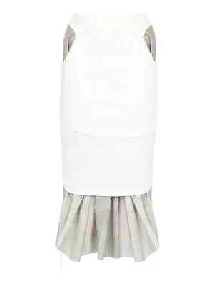 MAISON MARGIELA Layered Knee-length Skirt - White