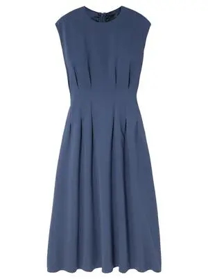 JOSEPH Delma Pleated Cady Midi Dress - Blue