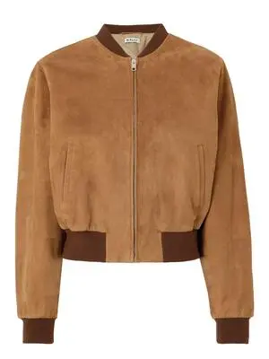 Bally BALLY Suede Bomber Jacket Tan