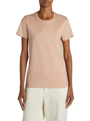 Moncler Logo Patch Cotton Jersey T-shirt - Pink