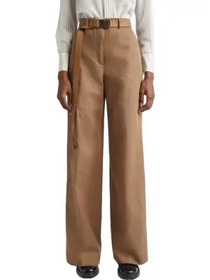 Max Mara Murge Belted Wide-leg Trousers - Tawny