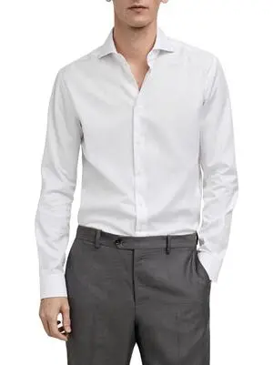Mango Slim Fit Button-up Shirt - White