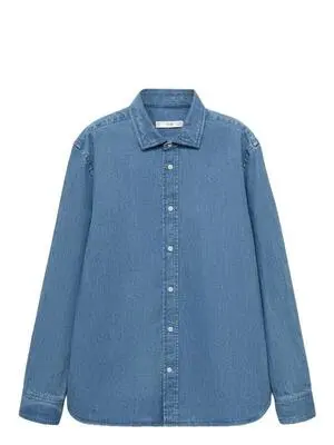 Mango Denim Button-up Shirt - Medium Blue