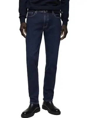 Mango Jan Slim Tapered Leg Jeans - Open Blue