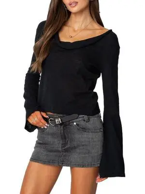 EDIKTED Amira Cowl Neck Sweater - Black