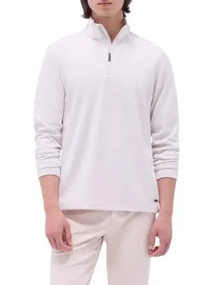Bugatchi Bugatchi Quarter Zip Performance Pullover Chalk