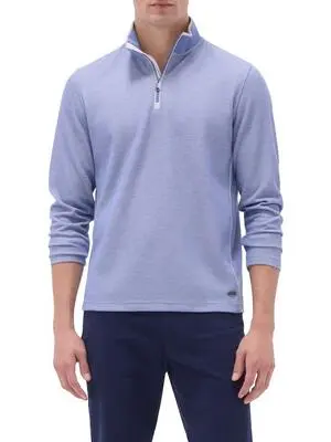Bugatchi Quarter Zip Performance Pullover - Cobalt