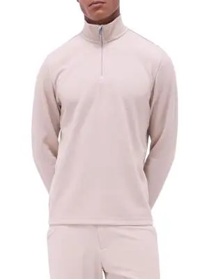 Bugatchi Quarter Zip Performance Pullover - Sand