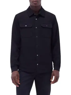 Bugatchi Soft Touch Knit Shirt Jacket Black