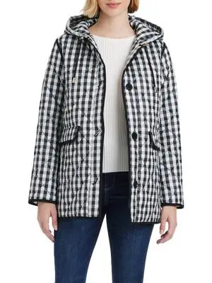 Kate Spade New York Spade Flower Gingham Quilted Jacket - Gingham Field Small