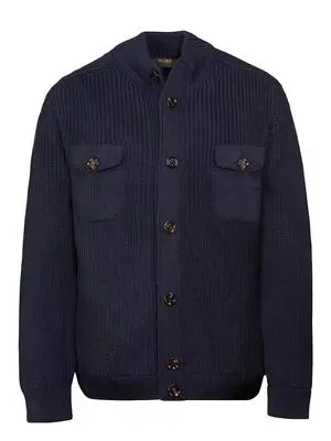 MOORER Kenyon Cardigan - Blue