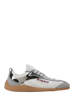 Pinko Pinko Lace-Up Sneakers Silver