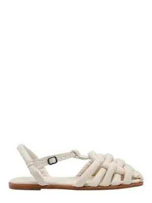 Hereu Braided Strappy Heeled Sandals - White