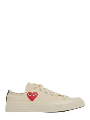 Comme Des Garçons X Chuck 70 Low 'small Red Heart' Sneakers - Cream