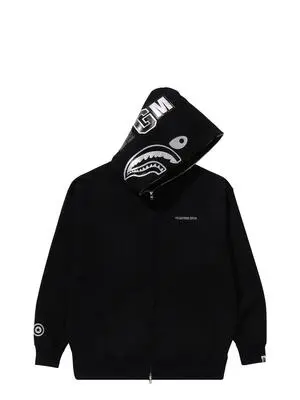 A BATHING APE Ink Camo Shark Zip Up Hoodie - Black
