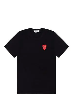 Play Comme Des Garcon Double Heart Tee - Black